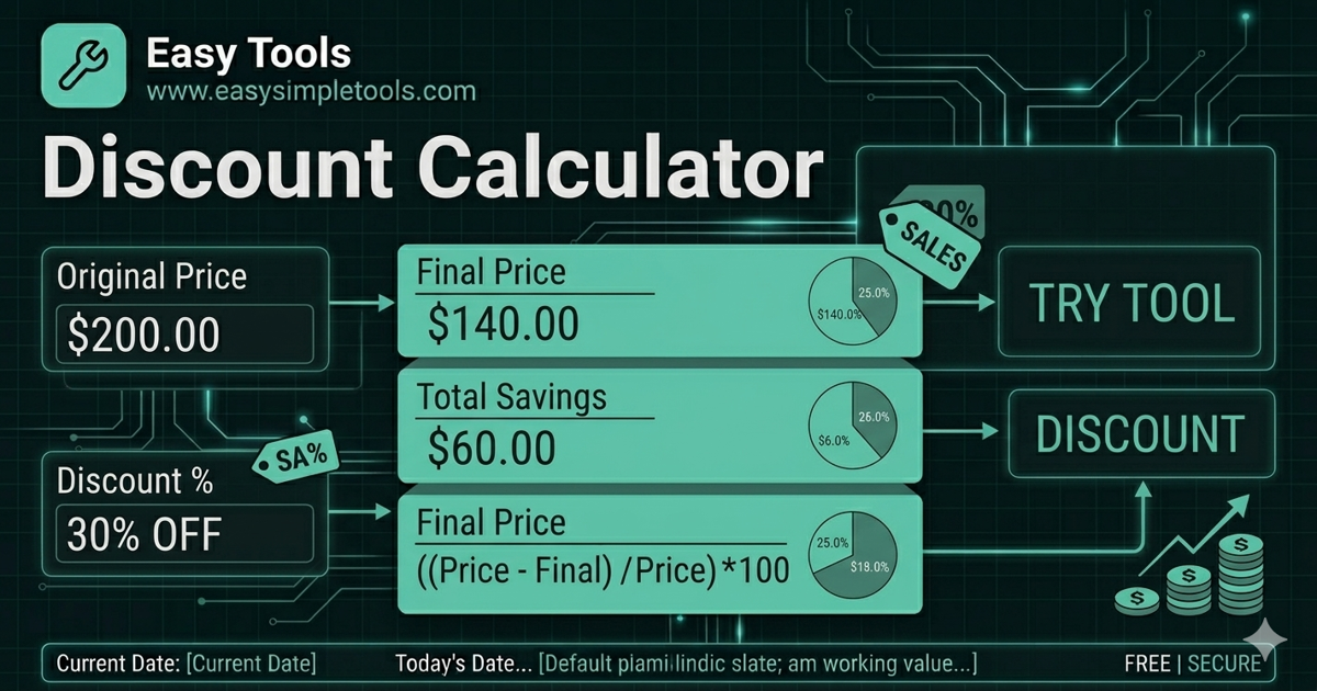 Discount Calculator - Calculate Sale Price & Savings - Easy Tools